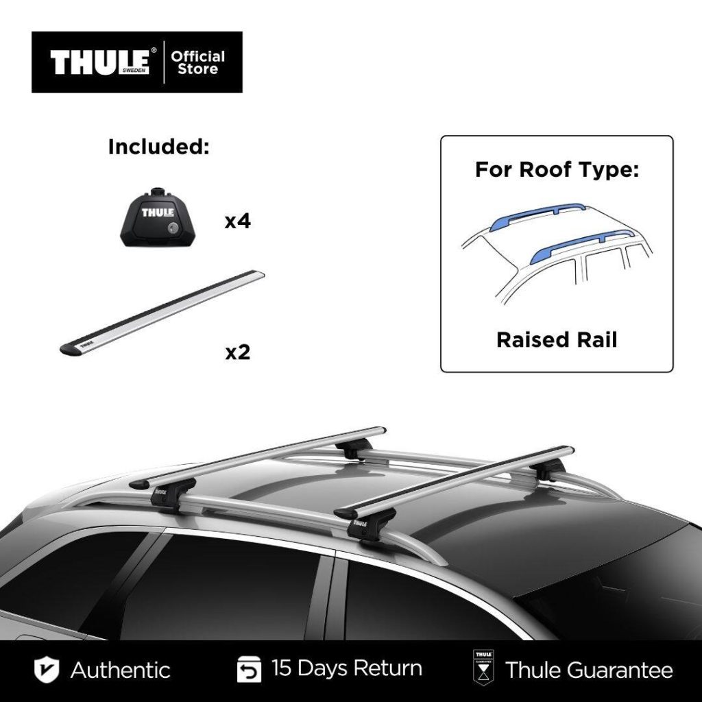 Thule WingBar Evo Roof Rack complete set (For Car with Raised Rail ...